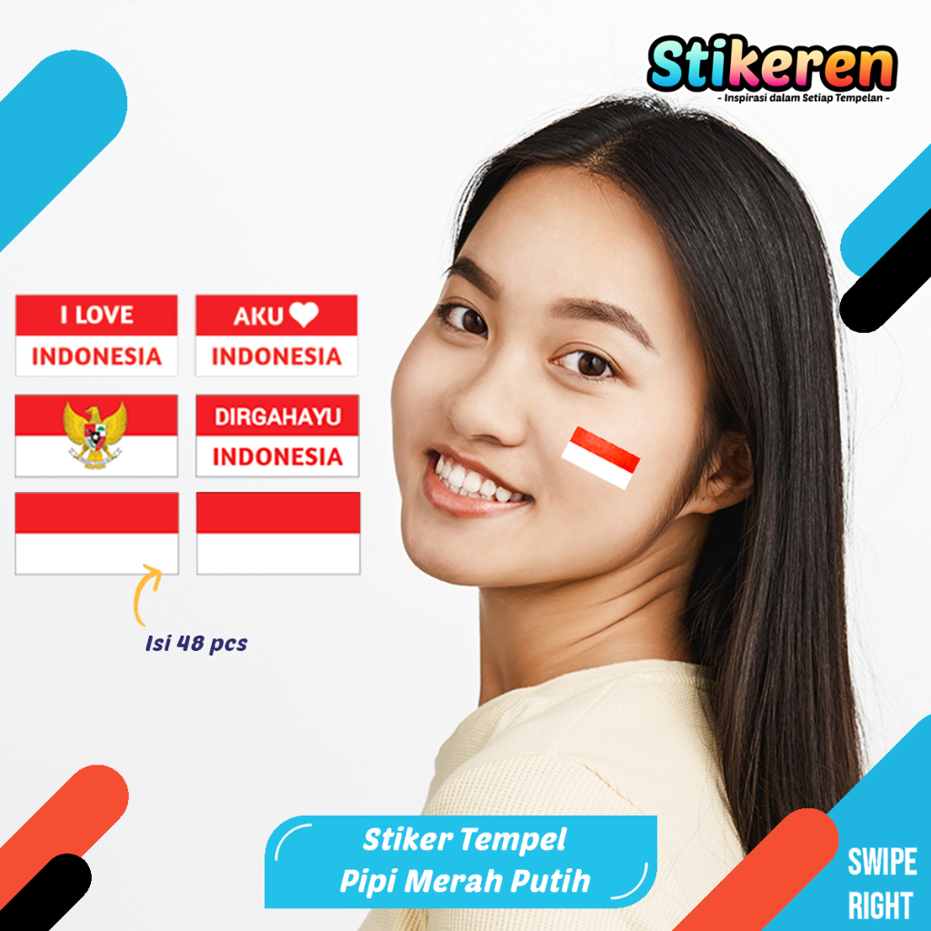 Jual Stiker Tempel Pipi Merah Putih Indonesia Agustusan Paper Vinyl ...