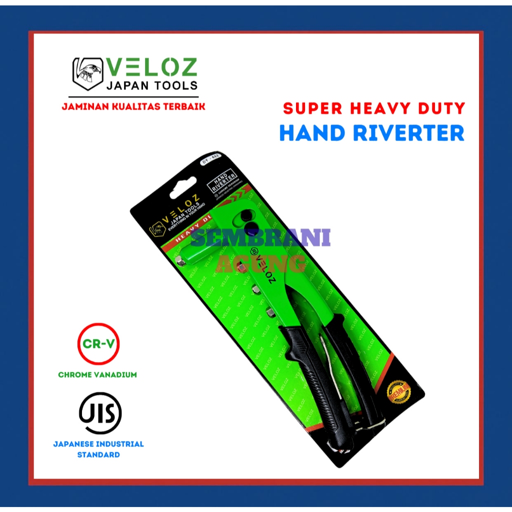 Jual VELOZ HAND RIVERTER/TANG RIVET RIPET HAND RIVET TEMBAK PAKU 9,5 ...