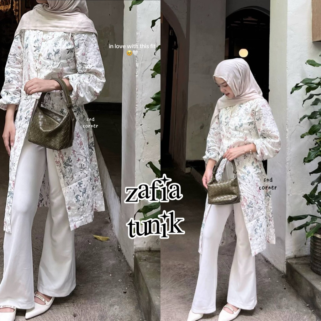 Jual ZAFIA EMBROIDERY TUNIC | ATASAN TUNIK BORDIR RAYA COLLECTION MOTIF GARIS STRIPE KATUN LINEN ...