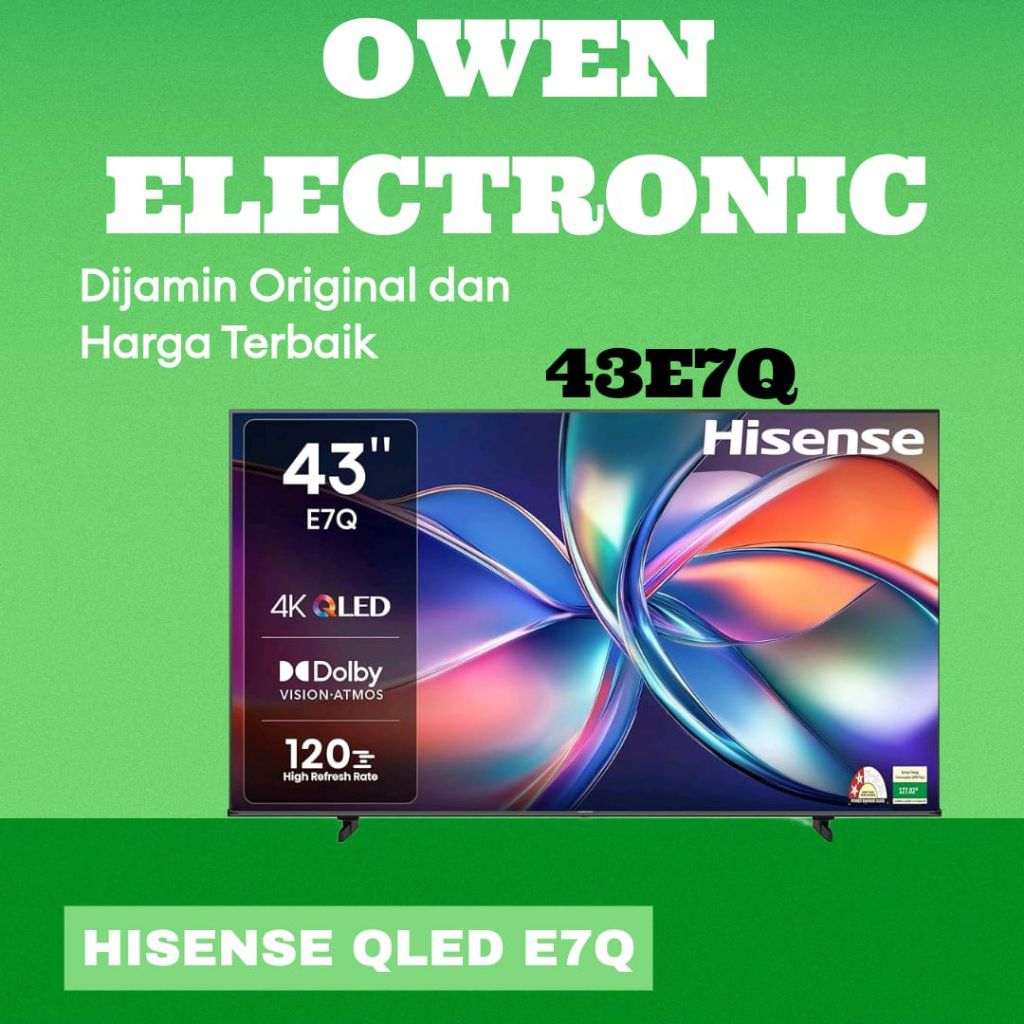 Jual HISENSE 43E7Q QLED 43 Inch 4K Smart TV Dolby Vision Atmos | Shopee ...