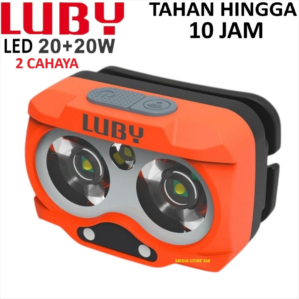 Jual Senter Kepala Mini Sensor Gerak LUBY L-M1701 LED 20W + 20W - 2 ...