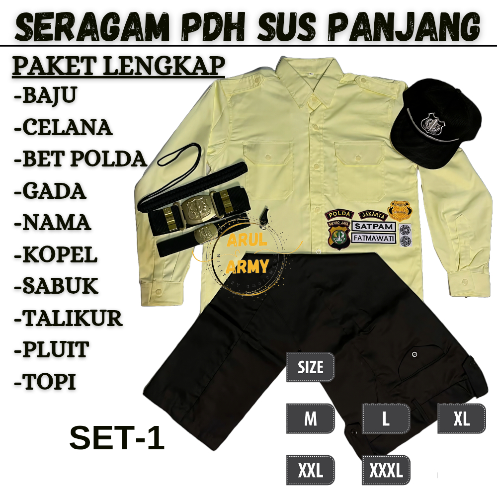 Jual SERAGAM SATPAM LENGKAP BAJU SECURITY PDH PDL SUS KREM TERBARU ...