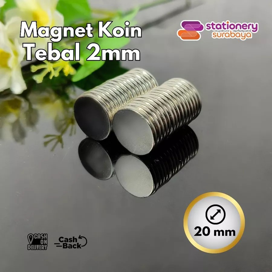 Jual Magnet Magnit Besi Berani Neodymium Ukuran 20 mm Besar Kecil ...