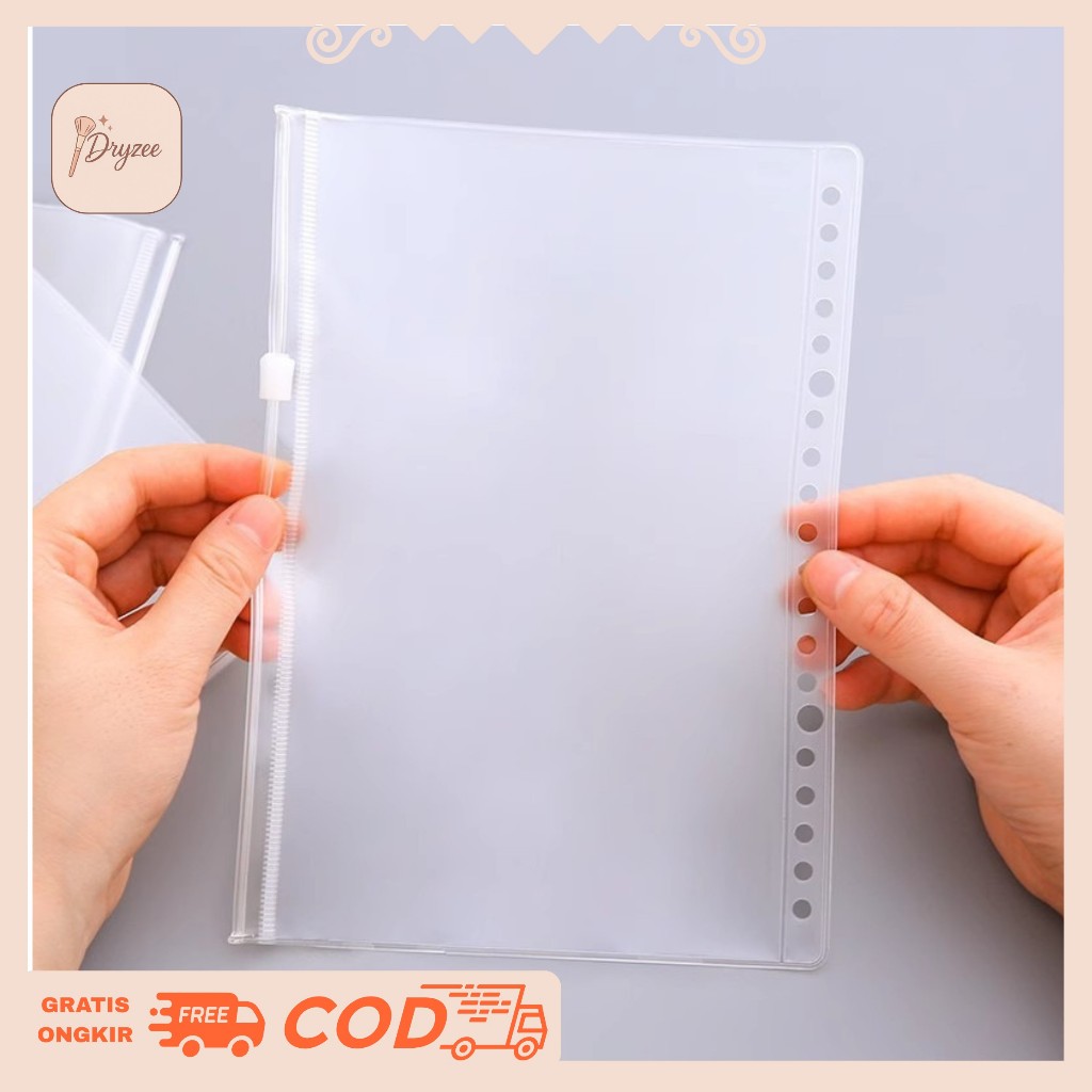 Jual Zipper Pocket Binder A5 A6 A7 B5 A4 Transparent Ziplock Bag ...
