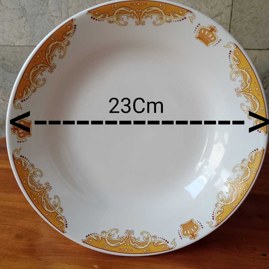 Jual Piring Makan Bahan Keramik KING Ukuran 23 Cm 1 Lusin isi 12 Pcs ...