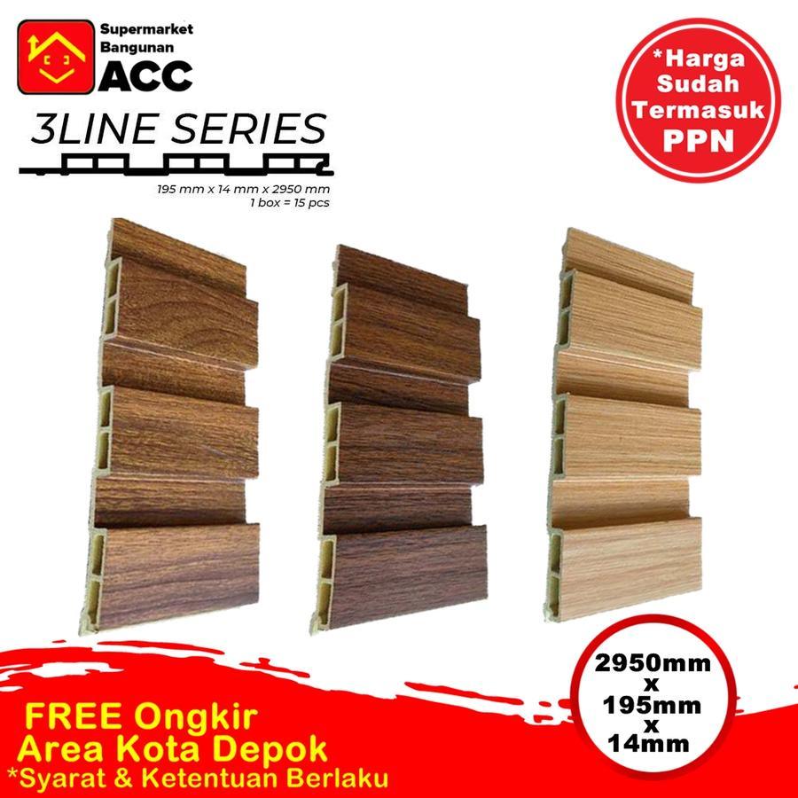 Jual JOBS Wall Panel Variasi Tembok Kotak 3 Line Series WPC (295x19,5cm ...