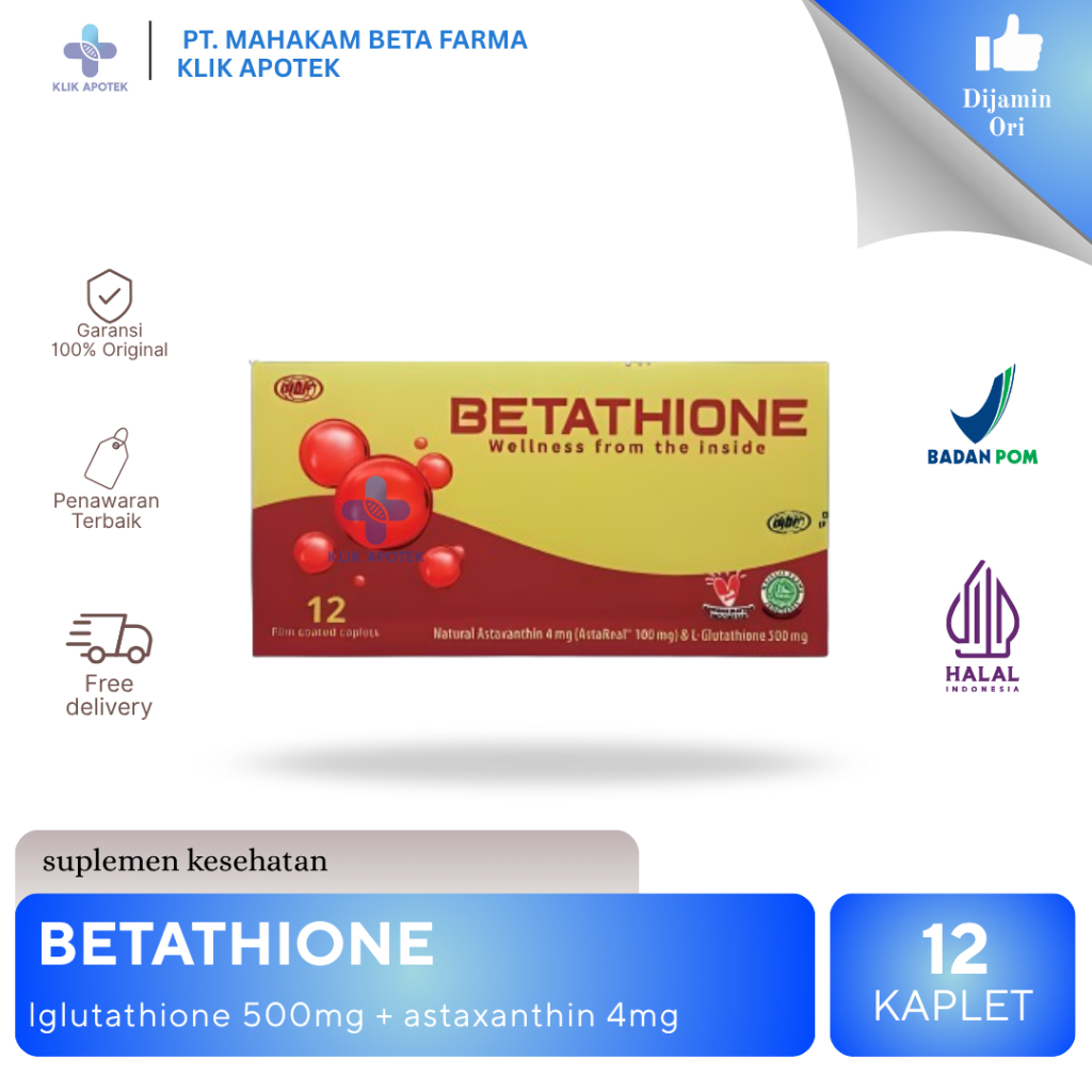 Jual Betathione 1 Box isi 12 kaplet | Suplemen L-glutathione ...