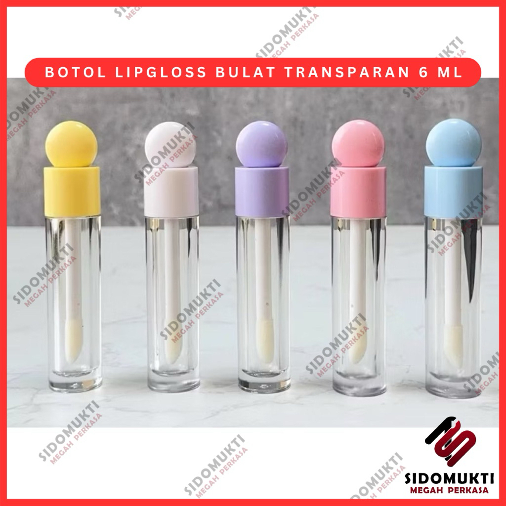 Jual 6ml Botol Lip Gloss Bulat Transparan Kosong Kosmetik Packaging ...