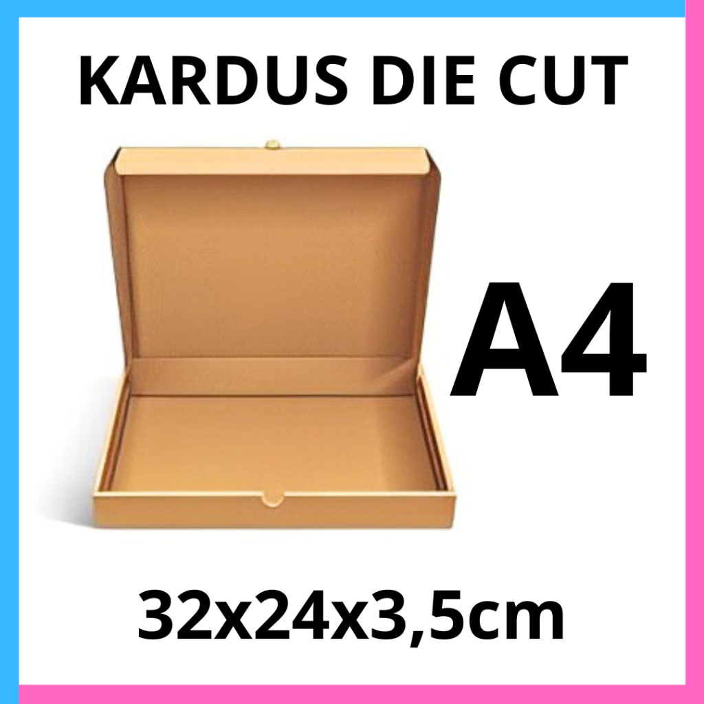 Jual Kardus die cut 32x24x3,5cm Karton box packing A4 | Shopee Indonesia
