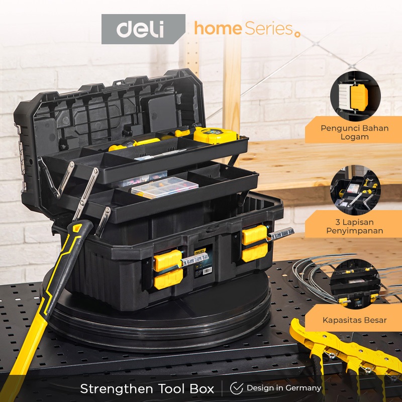 Jual Deli Tool Box / Kotak Box Perkakas Besar Kokoh Multifungsi ...