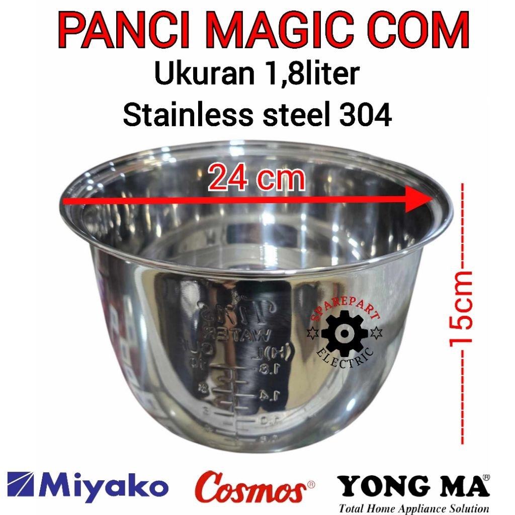 Jual PANCI INNER POT ORIGINAL MAGIC COM / RICE COOKER BAHAN STAINLESS ...