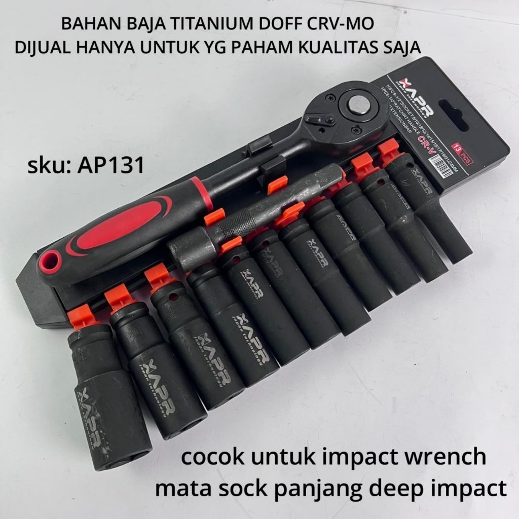 Jual Kunci rachet 1/2inch gigi 24 dengan mata sok 8mm sampai 24mm AP131 ...