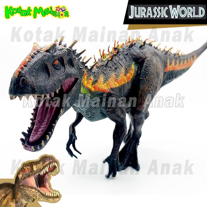 Jual Figure Dinosaurus Dino World Jurassic Black Indominus Rex Premium ...