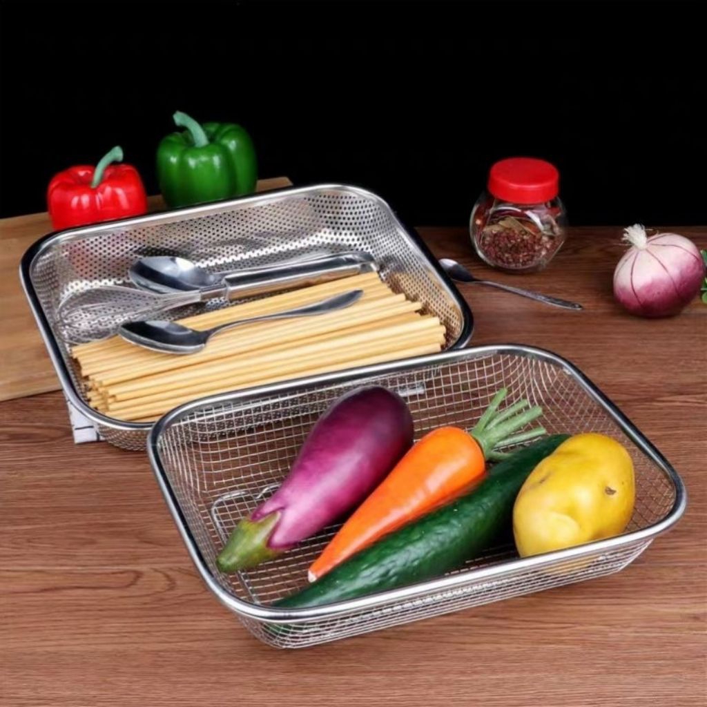 Jual keranjang peniris makanan stainless tebal/ keranjang peniris ...