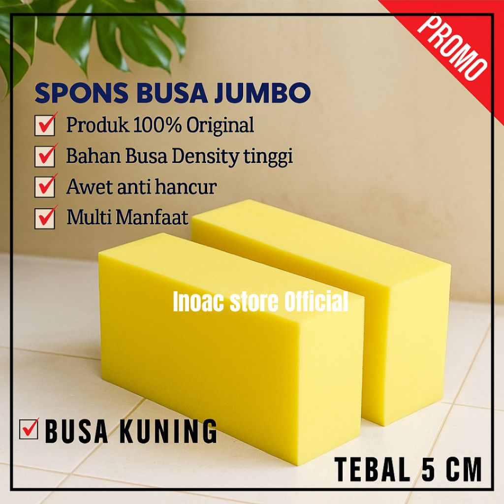 Jual sponge cuci busa spons busa jumbo 30x20x5 | spons busa serbaguna ...