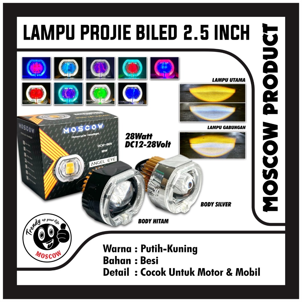 Jual LAMPU MOSCOW LAMPU PROJIE BILED DEVIL UNGU 2.5 INCH ALA ALA ...