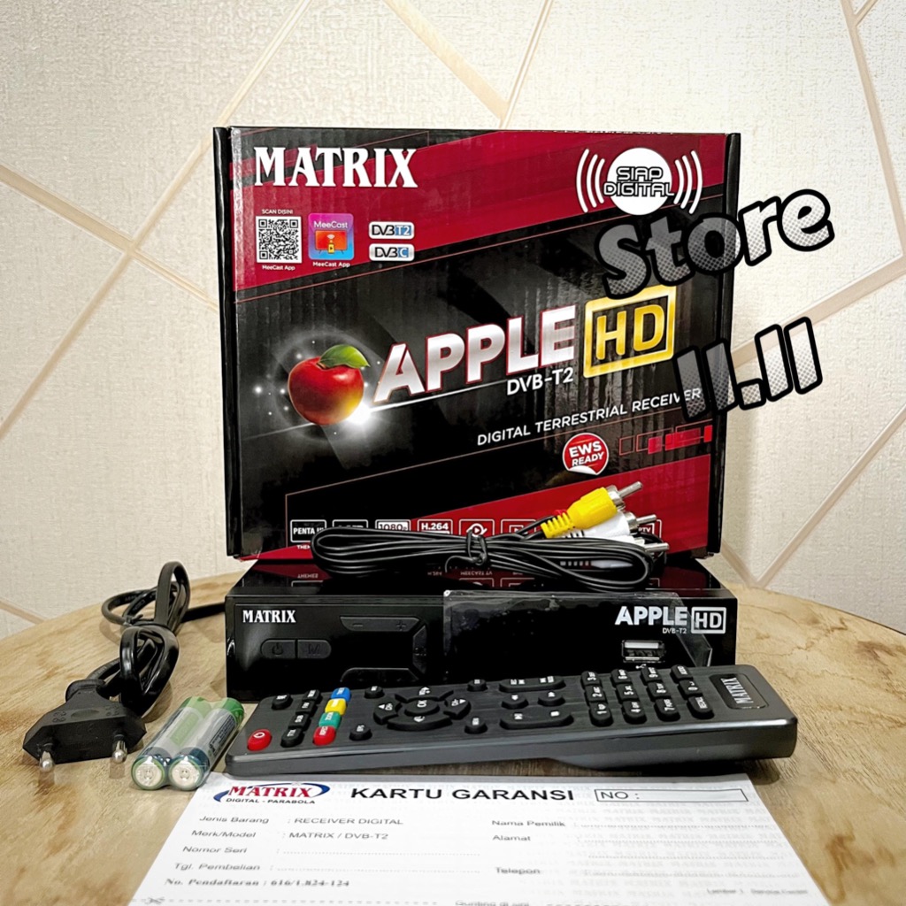 Jual MATRIX Set Top Box Apple Merah DVBT2 HD / STB TV Digital | Shopee ...