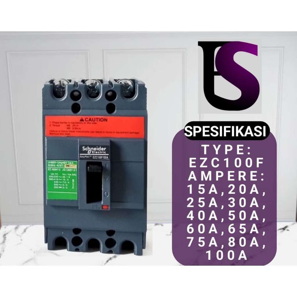 Jual Schneider MCCB BREAKER EASYPACT EZC100F 15A,20A,25A,30A,40A,50A ...