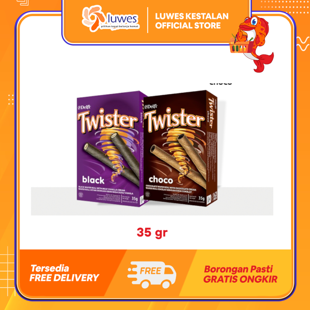 Jual Twister Wafer Roll 35gr / 140gr Black / Choco Wafer Roll Coklat ...