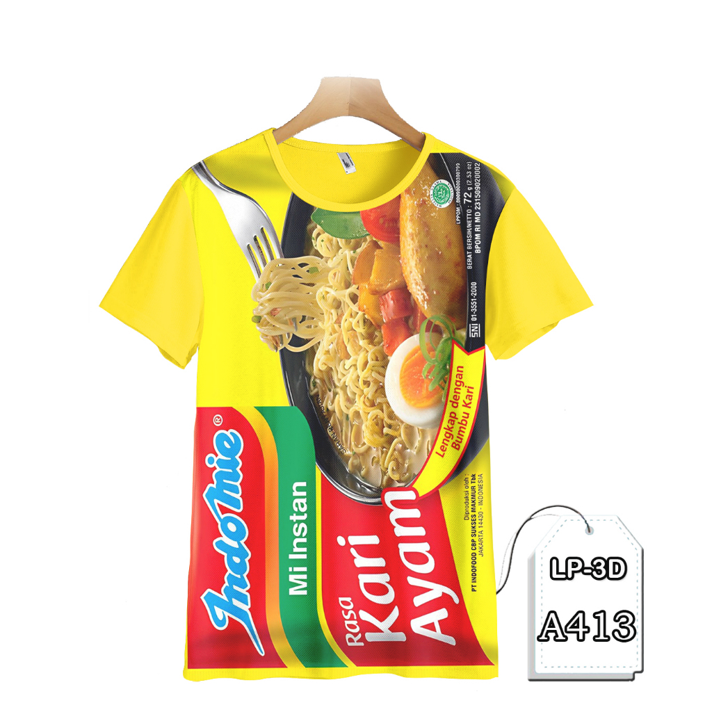 Jual BAJU INDOMIE RASA KARI AYAM KAOS PREMIUM GAMBAR INDOMIE KEREN KAOS ...