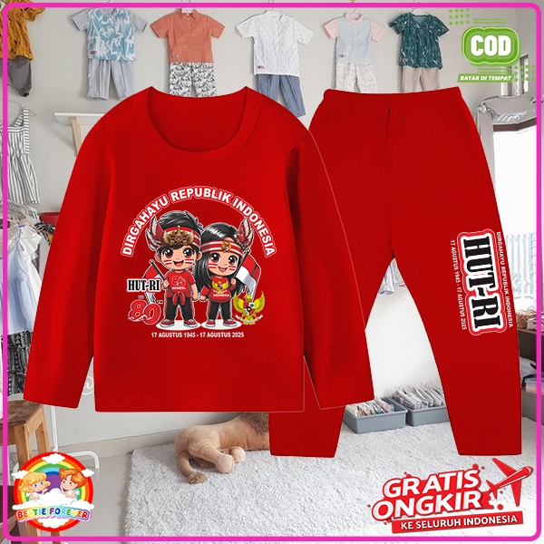 Jual Baju Tidur Anak Kemerdekaan Indonesia DIRGAHAYU REPUBLIK INDONESIA 17 Agustus HUT RI KE 80 ...