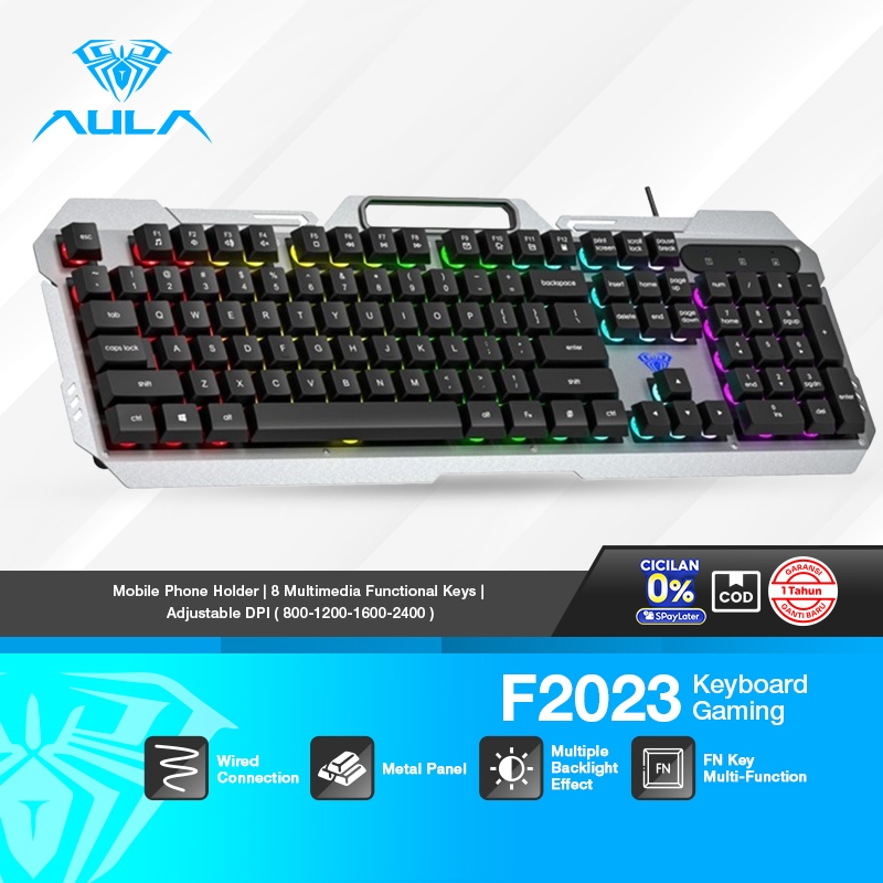 Jual AULA Gaming Keyboard Mechanical F2023 Keyboard Wired 104 Keys ...