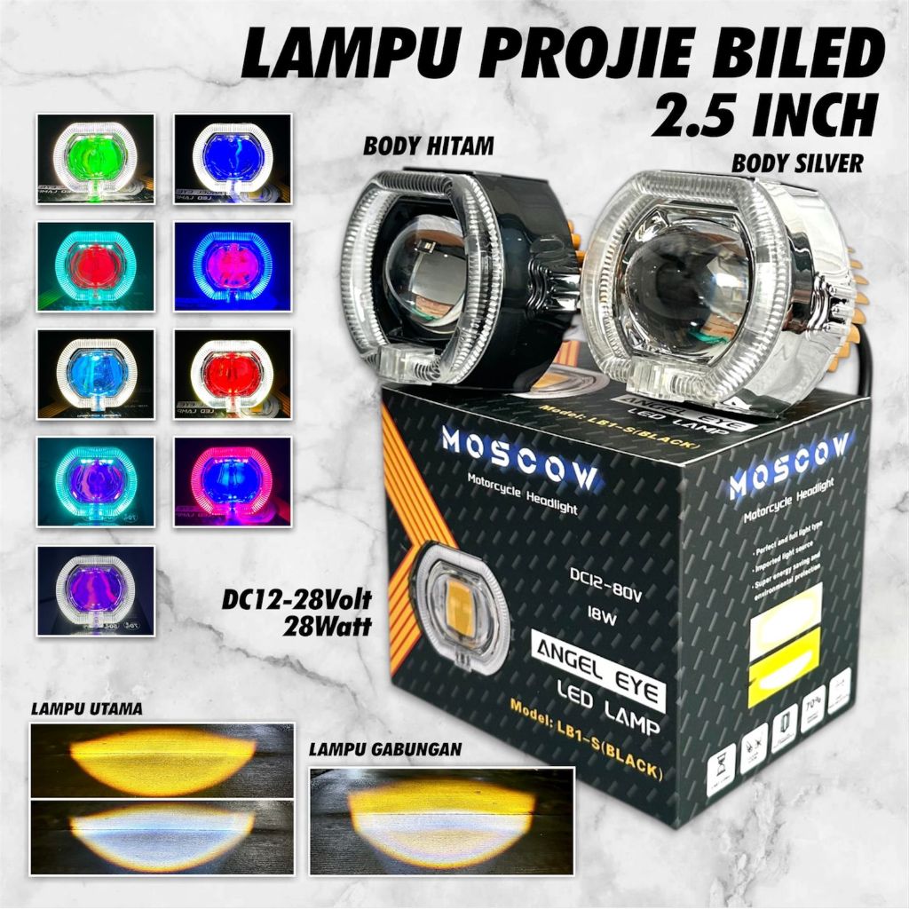 Jual LAMPU DEPAN BILED DEVIL UNGU UKURAN 2,5INCH ORIGINAL MOSCOW ...
