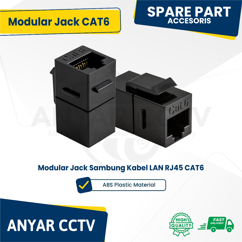 Jual Modular Module Jack Cat6 Cat 6 - RJ45 Hitam | Shopee Indonesia