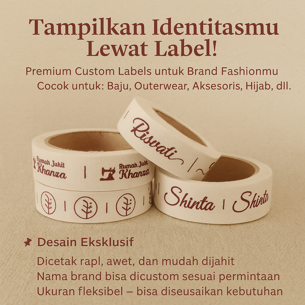 Jual Label Woven Damask Katun Subtitute Free Desain / Label Baju ...