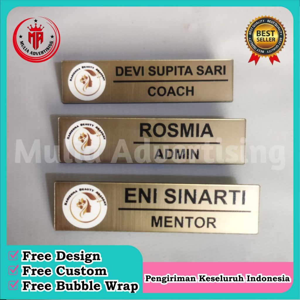 Jual Name tag, Name tag custom - Banyak variasi dan jenis bahan, Name ...
