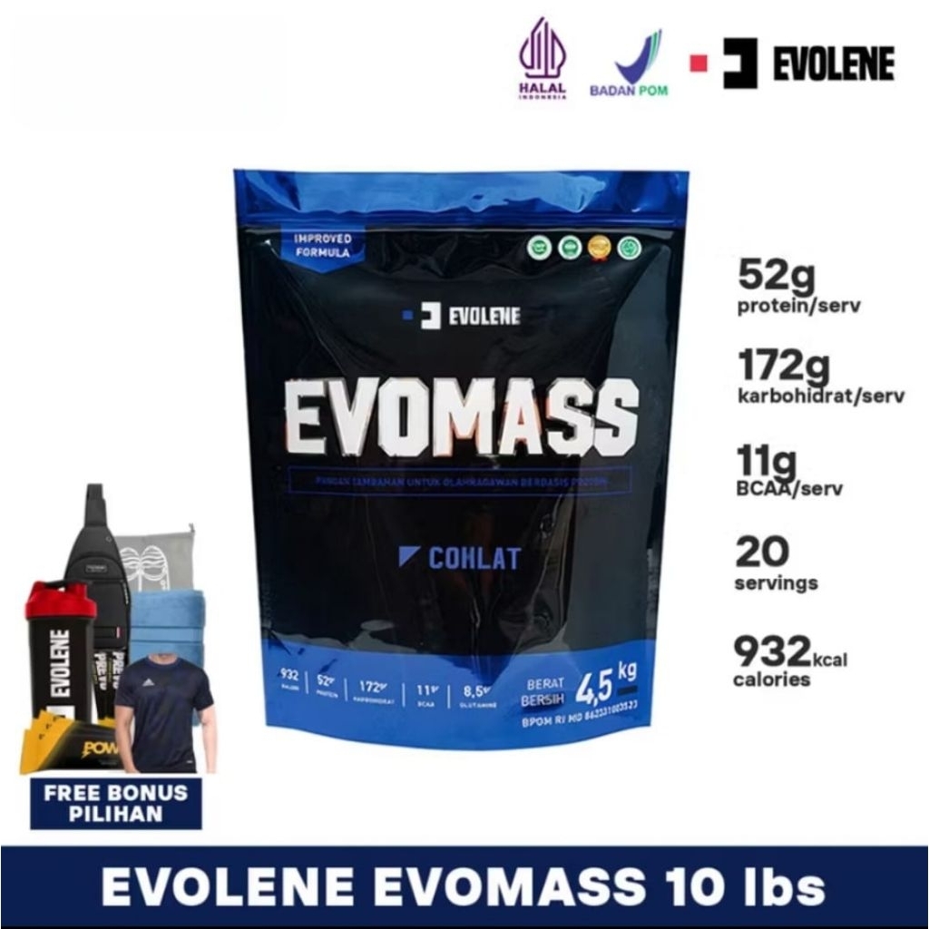 Jual EVOLENE Evomass Mass Gainer 10 lbs 4.5 kg -Evo Mass Suplemen ...