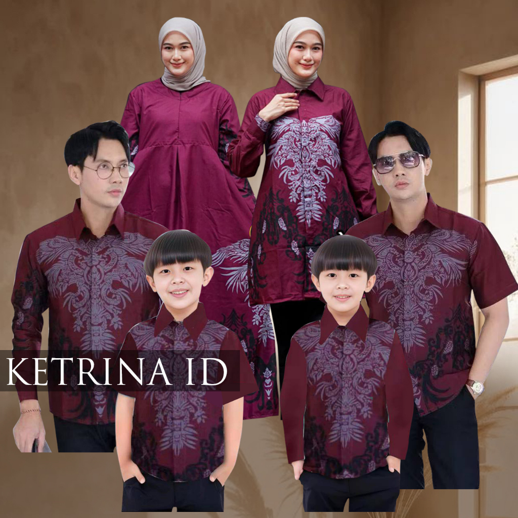 Jual Gamis Batik Couple Keluarga Ayah Ibu Anak | Seragam Lebaran Dan ...