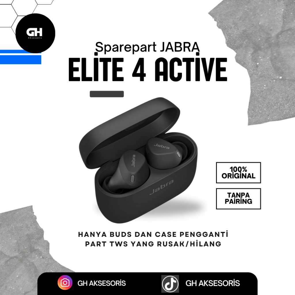 Jual GH19 | Sparepart Jabra Elite 4 Active Dark Grey Tws Buds/case only ...