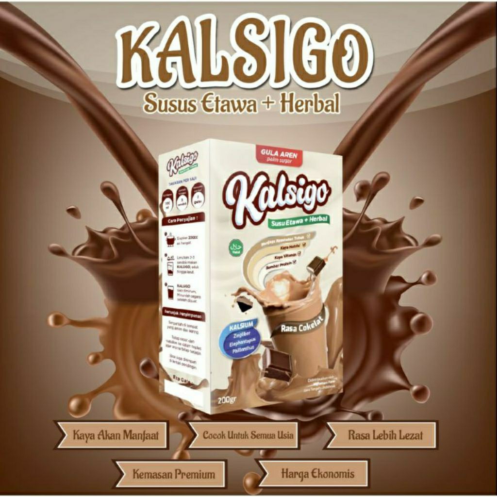 Jual KalsiGo Calsi Susu Coklat Enaak Perangsang Tinggi Badan 200 gram ...