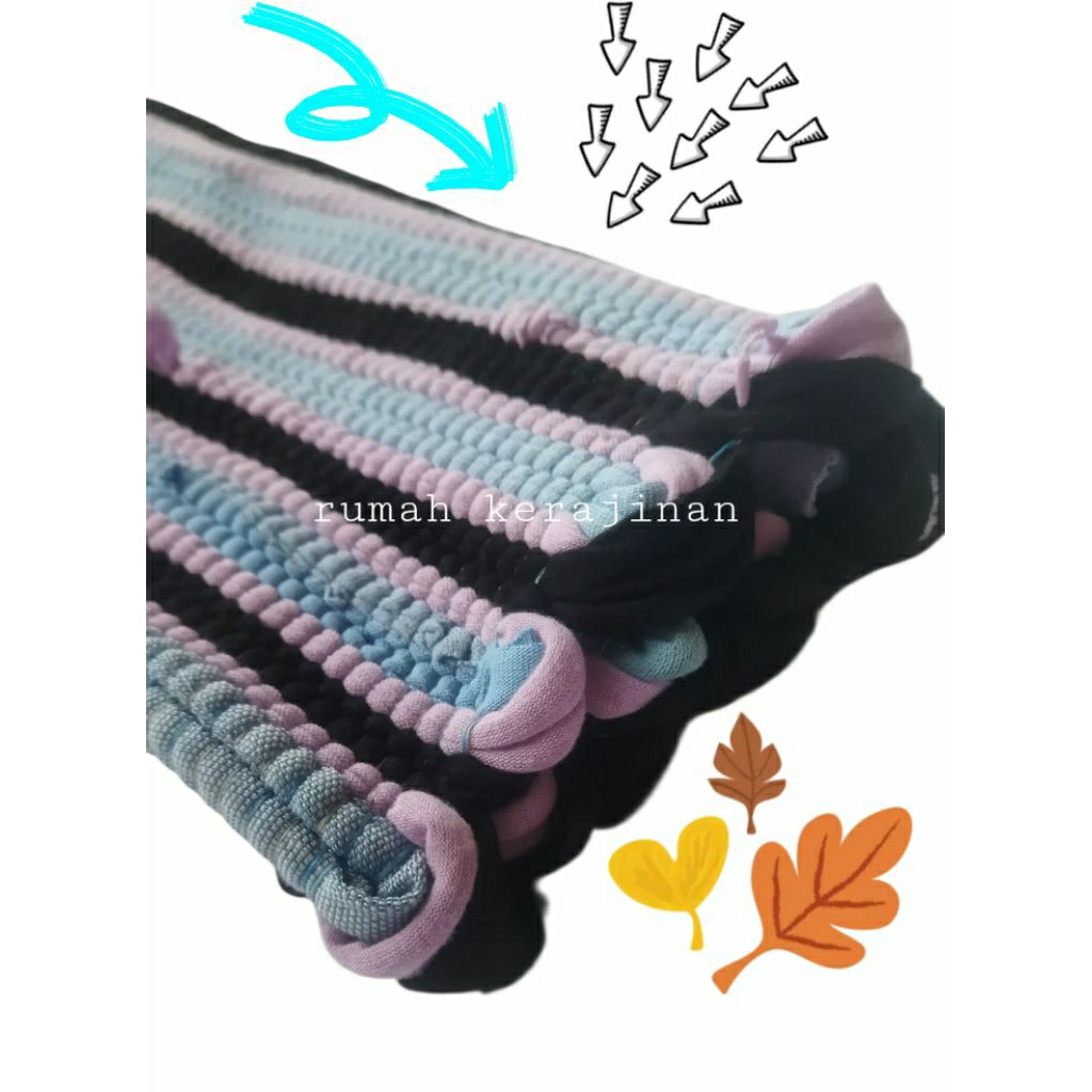 Jual kesed tenun pelangi premium murah anti slip/keset kaki/keset murah ...