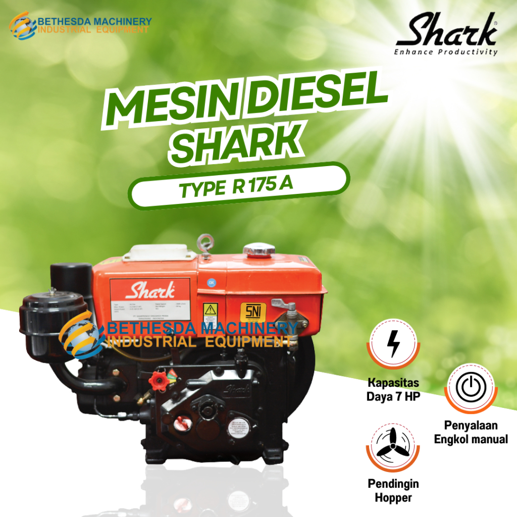Jual Mesin Penggerak Shark R 175A 7 HP - Diesel Engine 7HP / 7PK | Shopee Indonesia