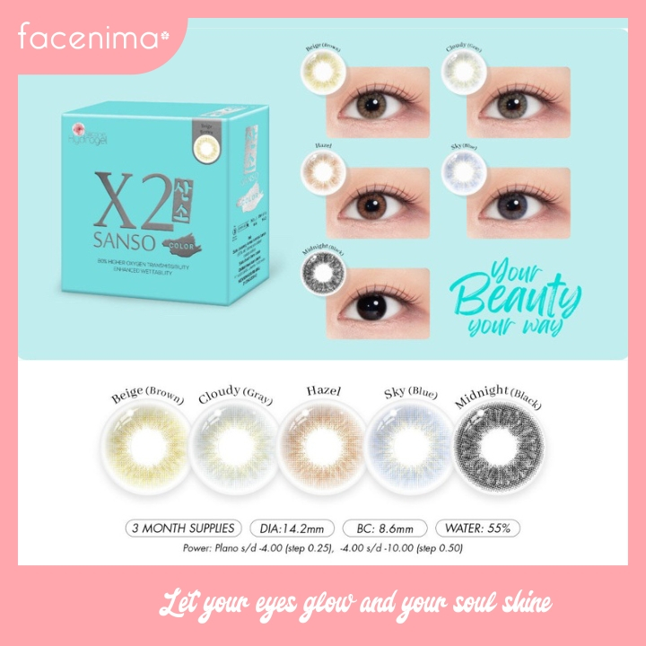 Jual X2 SANSO NEW COLORS MINUS 14.20mm ( -5.00 sd -10.00 ) | Shopee Indonesia