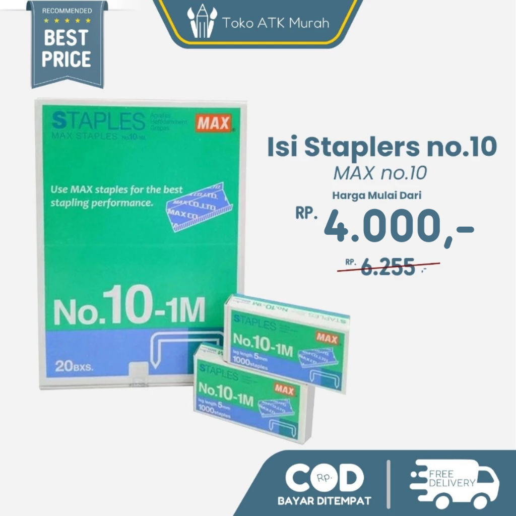 Jual Isi Staplers MAX no.10 /MAX Isi Staplers no.10 | Shopee Indonesia