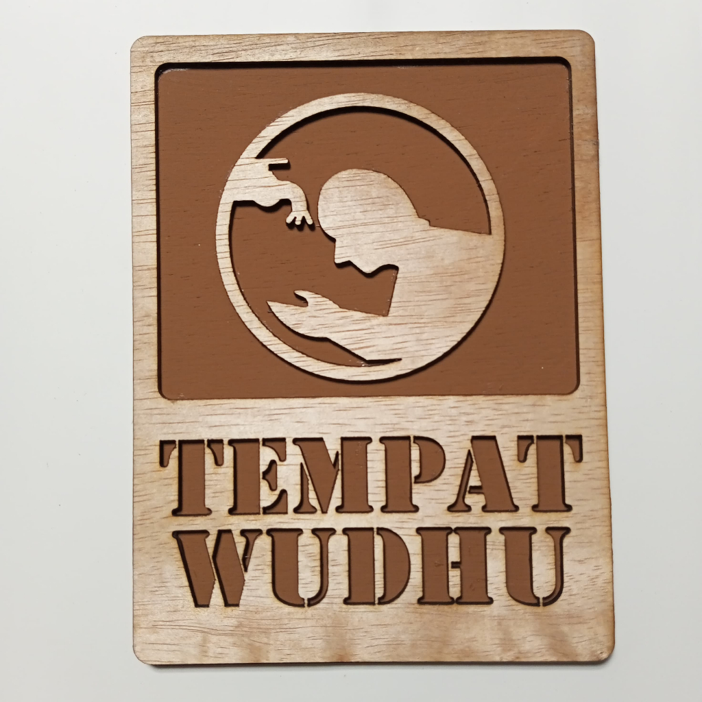 Jual PAPAN TANDA TEMPAT WUDHU -SIGN KAYU laser cutting | Shopee Indonesia