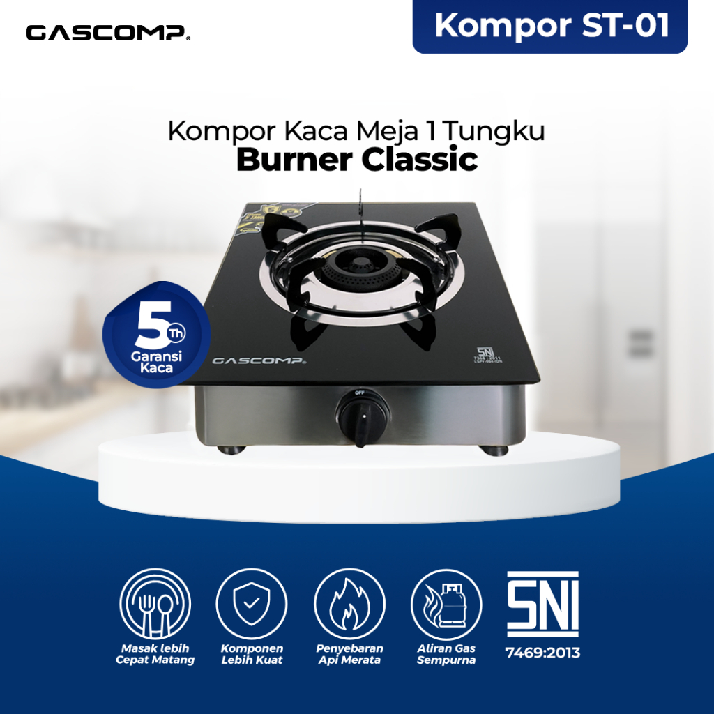 Jual GASCOMP Kompor Gas Meja Classic 1 Tungku | Api Bara Besar Hemat ...