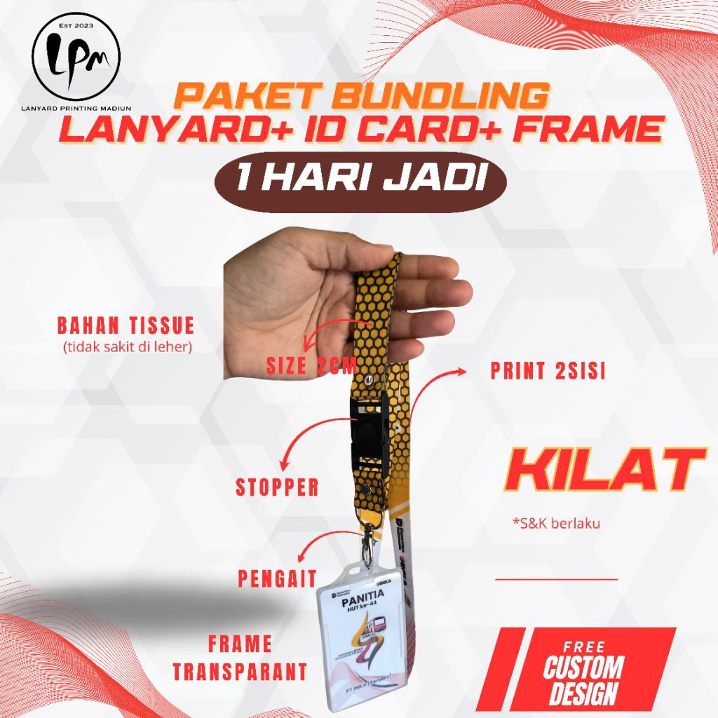 Jual PAKET TALI LANYARD + ID CARD + FRAME / LANYARD PANITIA / PANITIA ...