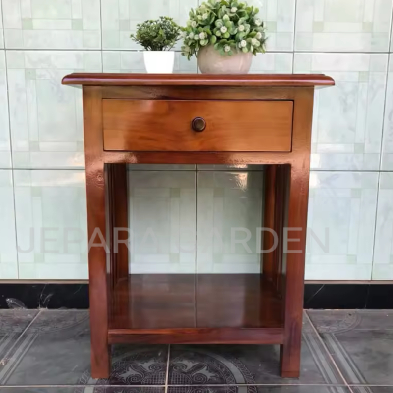 Jual Plus Finishing - Meja Dispenser Kecil Kayu Jati Minimalis 1 Laci ...