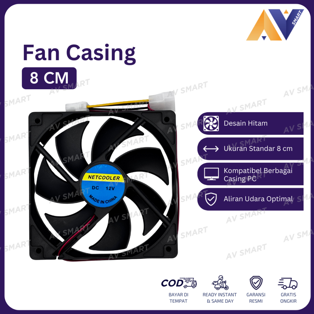 Jual Fan Casing NetCooler 8cm / 80mm Case | Kipas CPU + Baut Hitam ...