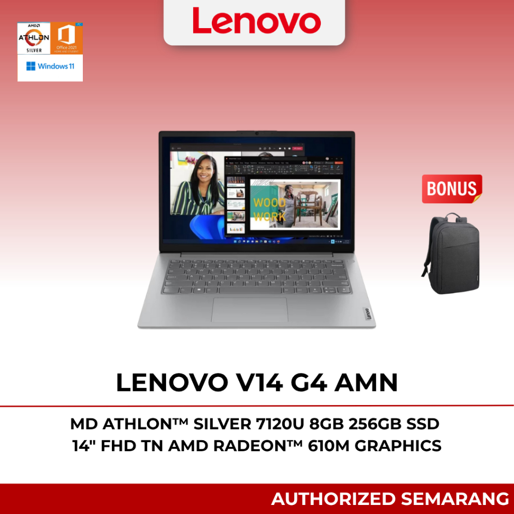 Jual Lenovo V14 G4 AMN AMD Athlon™ Silver 7120U 8GB 256GB SSD 14" FHD ...