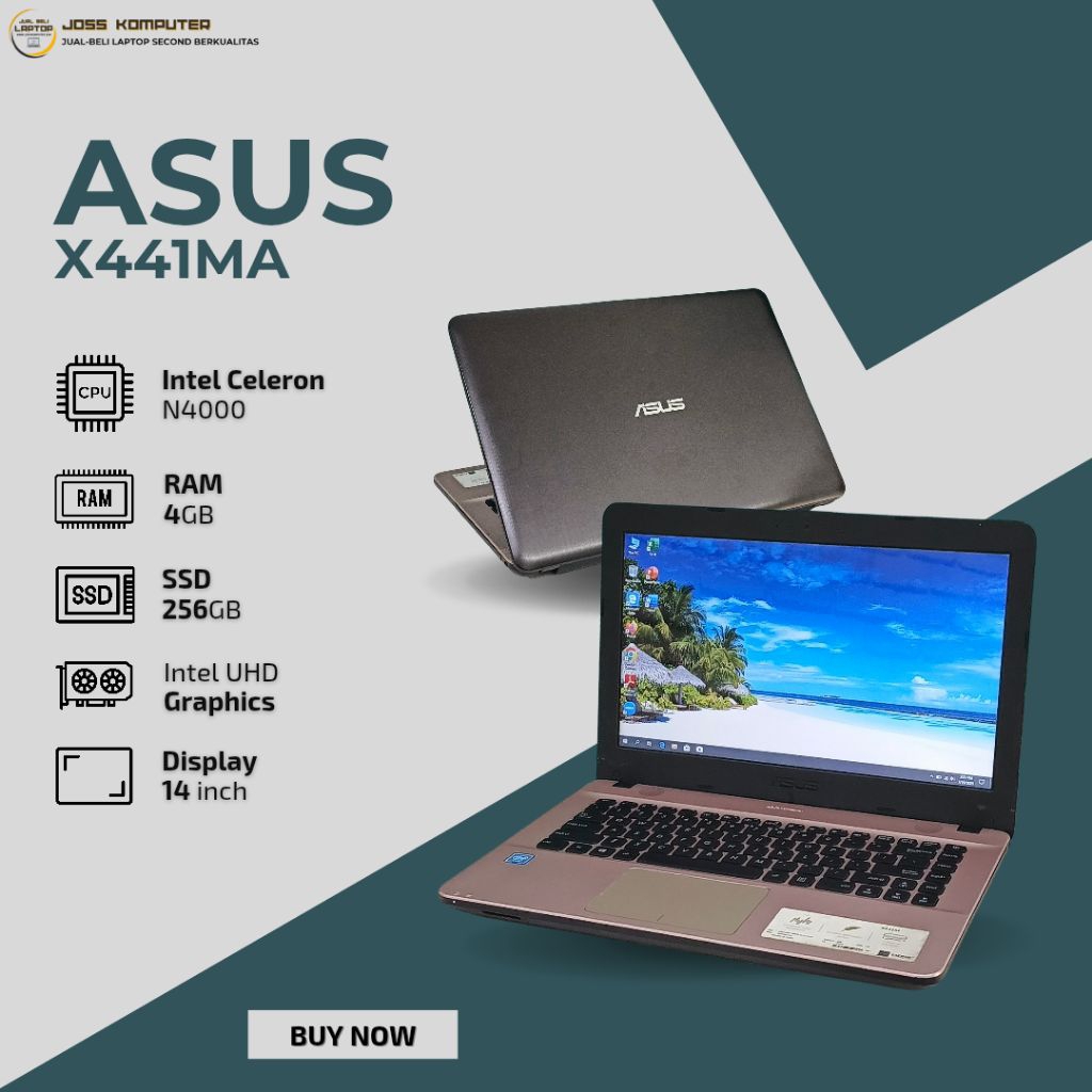 Jual ASUS X441MA INTEL CELERON N4000/ RAM 4GB/ SSD 256GB/ 14 INCH ...