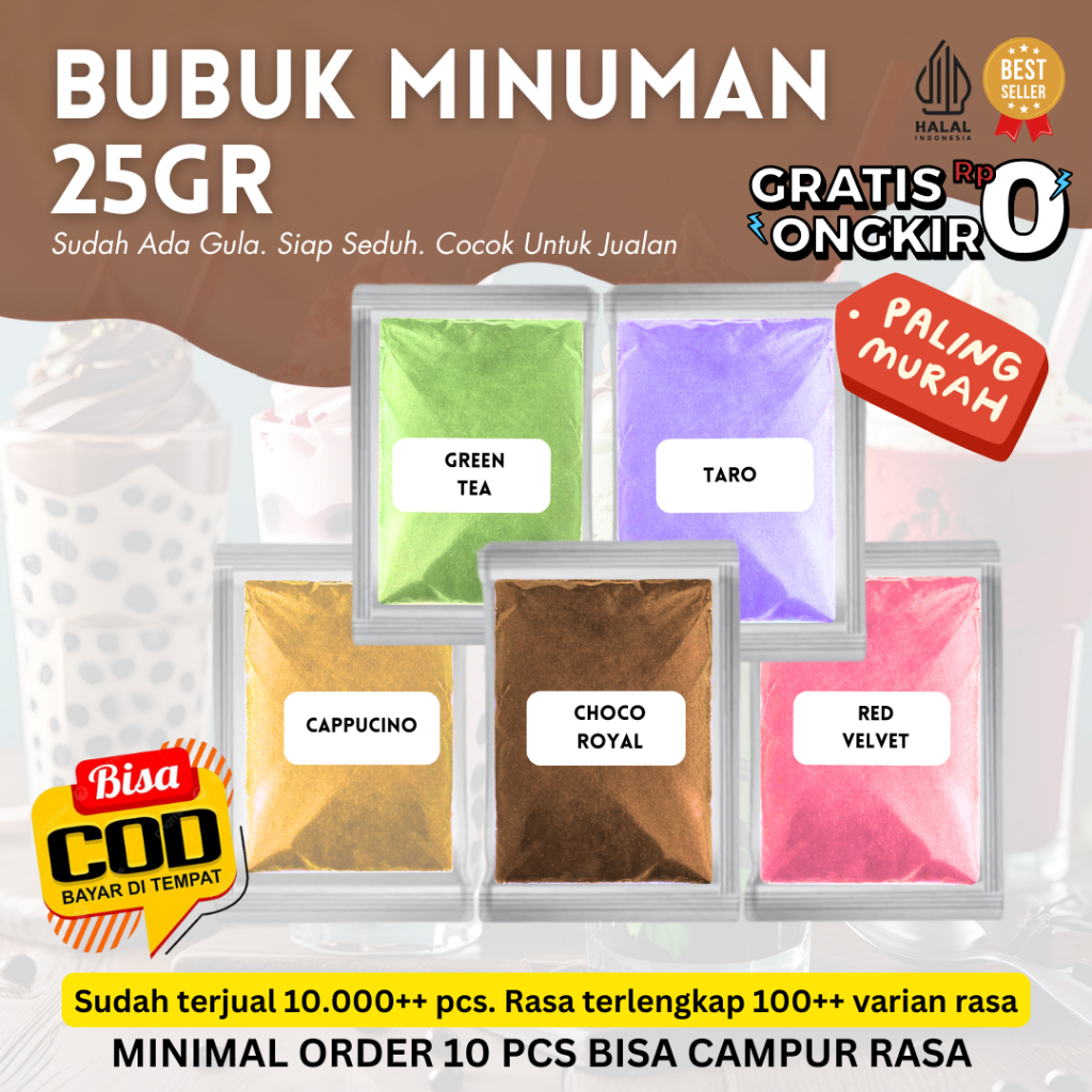 Jual Bubuk Minuman MIX 25gr | Siap Seduh | Sudah Gula | Bubuk Minuman ...