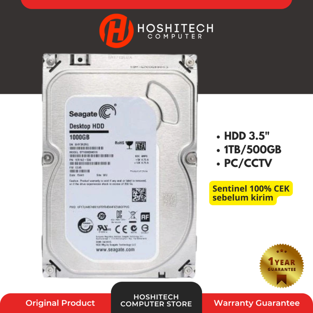 Jual HDD PC 1TB 500GB Harddsik Internal 1TB 3,5 Sata Garansi 1Tahun ...