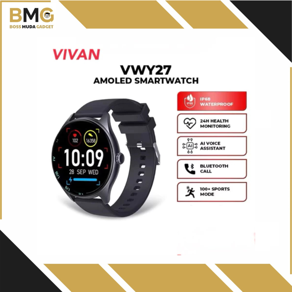 Jual VIVAN Smart Watch VWY27 | AMOLED | 100+ Sports Mode | Waterproof ...