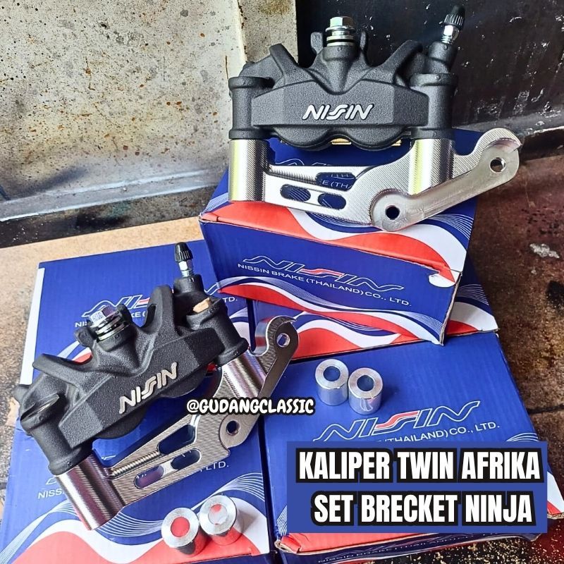 Jual Kaliper Twin African Nissin Twin Africa Set Breket Ninja Megapro Kaliper Twin Afrika Set ...