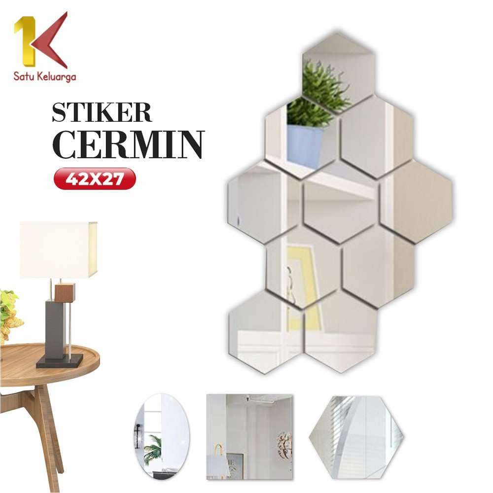 Jual EC Satu Keluarga Stiker Cermin Oval 42X27 Rias Dinding K97 Cermin ...
